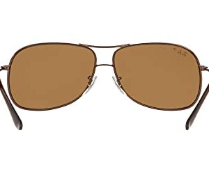 Ray-Ban RB3267 Metal Aviator Sunglasses, Brown/Polarized Brown, 64 mm