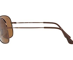 Ray-Ban RB3267 Metal Aviator Sunglasses, Brown/Polarized Brown, 64 mm