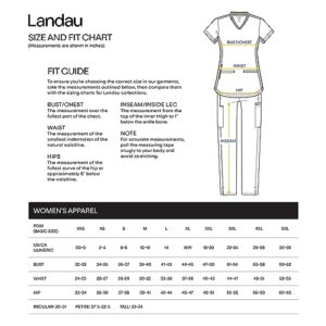 Landau Essentials Relaxed Fit 4-Pocket V-Neck Scrub Top for Women 8232, White, Medium