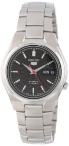 seiko men's snk607 seiko 5 automatic black dial stainless-steel bracelet watch