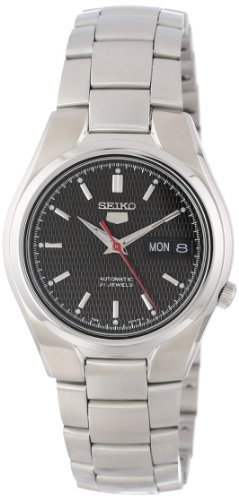 Seiko Men's SNK607 Seiko 5 Automatic Black Dial Stainless-Steel Bracelet Watch