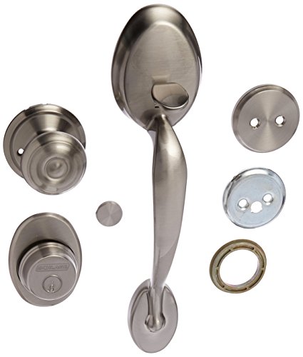 SCHLAGE F92PLY619 F92-PLY Plymouth Dummy Exterior Handleset from The F-Series, Satin Nickel