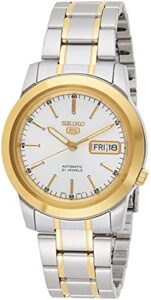 seiko men's snke54 5 automatic white dial two-tone stainless steel watch