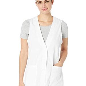 Cherokee Professionals Women Scrubs Vest Lace Trimmed Plus Size 2610, 3XL, White