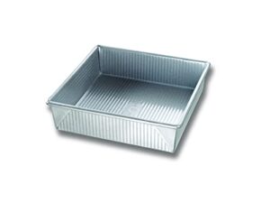 usa pan bakeware square cake pan, 9 inch, nonstick & quick release coating, made in the usa from aluminized steel