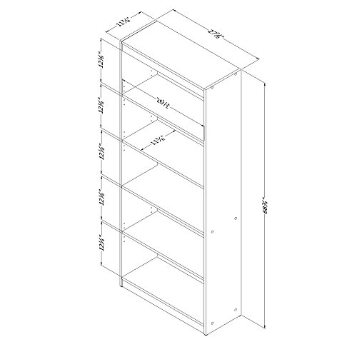 South Shore Axess 5-Shelf Bookcase - Black