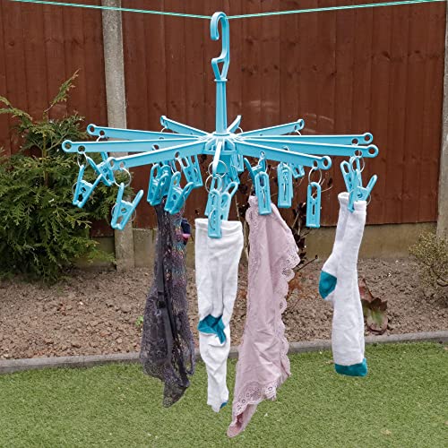 HANGERWORLD 20 Clip Hanging Laundry Drying Rack for Socks, Underwear and Baby Clothes