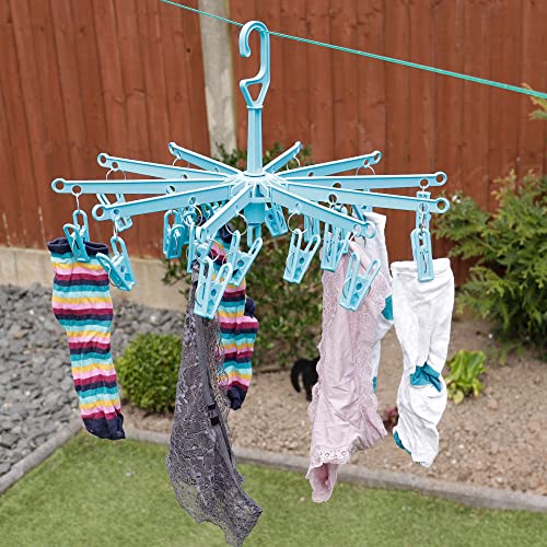 HANGERWORLD 20 Clip Hanging Laundry Drying Rack for Socks, Underwear and Baby Clothes