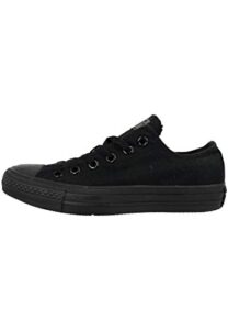 converse unisex chuck taylor all star low top black monochrome sneakers - 12 b(m) us women / 10 d(m) us men