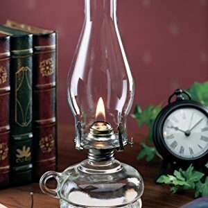 Lamplight 12-inch Chamber Oil Lamp Clear Glass, 110 White