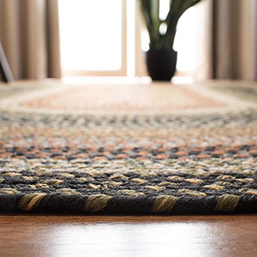 SAFAVIEH Braided Collection Area Rug - 4' x 6' Oval, Multi, Handmade Country Cottage Reversible, Ideal for High Traffic Areas in Living Room, Bedroom (BRD308A)