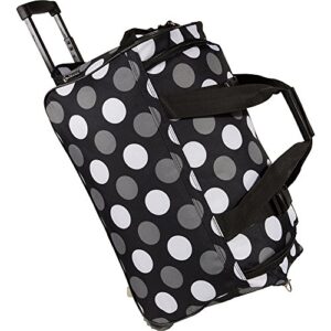 rockland unisex adult rolling duffel bag, new black dot, 22-inch us