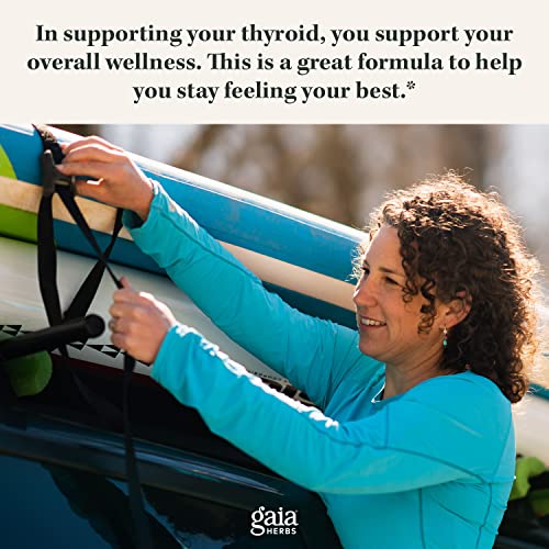 Gaia Herbs Thyroid Support - Made with Ashwagandha, Kelp, Brown Seaweed, and Schisandra to Support Healthy Metabolic Balance and Overall Well-Being - 60 Vegan Liquid Phyto-Capsules (20-Day Supply)