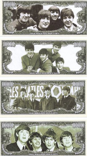 The Beatles $Million Dollar$ Novelty Bills Complete Set of 4