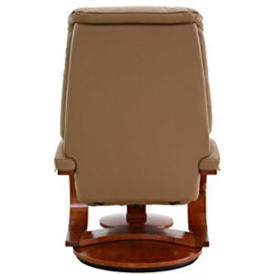 Mac Motion Chairs Collection by Mac Motion Mandal Top Grain Leather Oslo Recliner and Ottoman, Sand (tan)