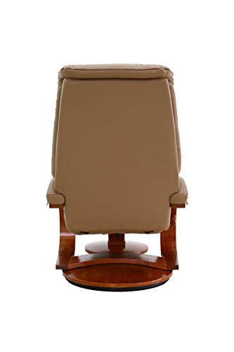 Mac Motion Chairs Collection by Mac Motion Mandal Top Grain Leather Oslo Recliner and Ottoman, Sand (tan)