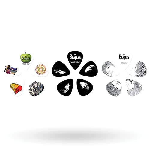 D'Addario Accessories Beatles Guitar Picks - The Beatles Collectable Guitar Picks - Picks with Tin, 15 Pack, Logo