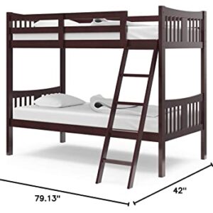 Storkcraft Caribou Twin-over-Twin Bunk Bed (Espresso) – GREENGUARD Gold Certified, Converts to 2 individual twin beds