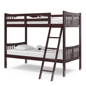 Storkcraft Caribou Twin-over-Twin Bunk Bed (Espresso) – GREENGUARD Gold Certified, Converts to 2 individual twin beds