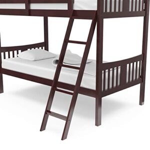 Storkcraft Caribou Twin-over-Twin Bunk Bed (Espresso) – GREENGUARD Gold Certified, Converts to 2 individual twin beds