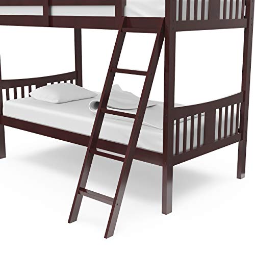 Storkcraft Caribou Twin-over-Twin Bunk Bed (Espresso) – GREENGUARD Gold Certified, Converts to 2 individual twin beds