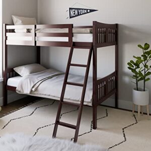 Storkcraft Caribou Twin-over-Twin Bunk Bed (Espresso) – GREENGUARD Gold Certified, Converts to 2 individual twin beds