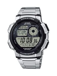 casio men's ae1000wd-1avcf silver-tone digital watch