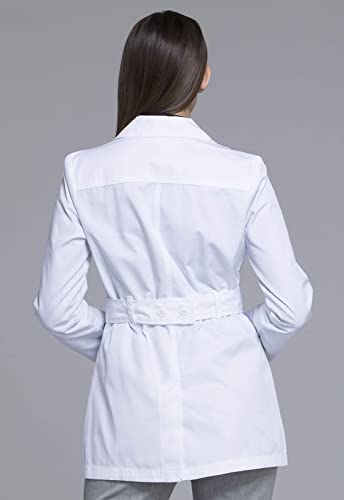 Cherokee 30" Twill Lab Coat, Consultation Coat, White Lab Coats for Women 2316, M, White