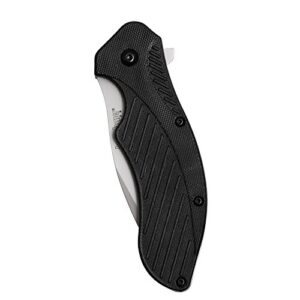 Kershaw Clash Serrated Pocketknife, 3" 8Cr13MoV Steel Drop Point Blade, Assisted One-Handed Flipper Opening, Folding Utility EDC