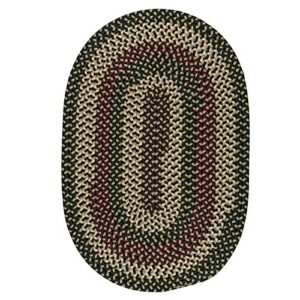 brook farm polypropylene braided rug, 4' x 6', winter green