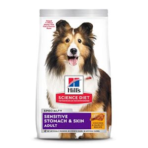 hill's science diet dry dog food, adult, sensitive stomach & skin, chicken recipe, 15.5 lb. bag