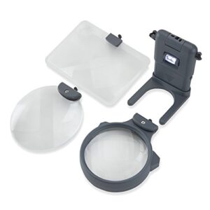 Carson 3-in-1 LED Lighted Hands-Free Hobby Magnifier Set (HM-30)