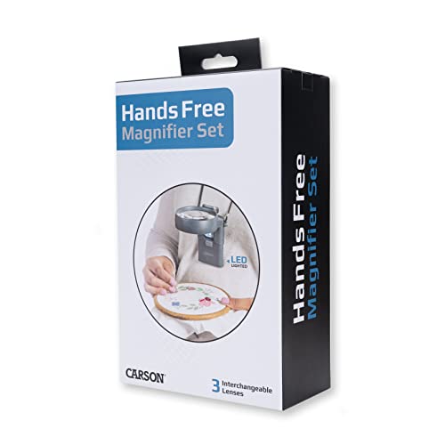 Carson 3-in-1 LED Lighted Hands-Free Hobby Magnifier Set (HM-30)