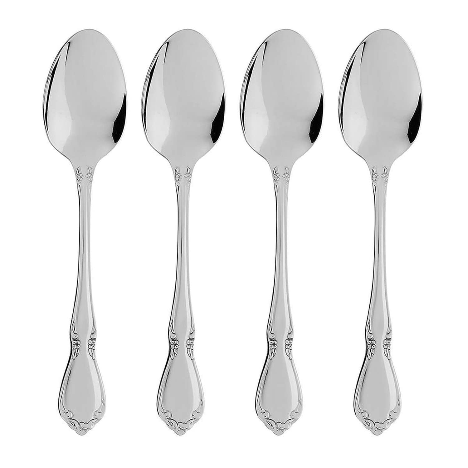 Oneida Chateau Fine Flatware Teaspoons, Set of 4, 18/10 Stainless Steel