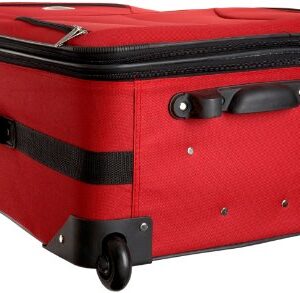 Rockland Journey Softside Upright Luggage Set,Expandable, Red, 4-Piece (14/19/24/28)