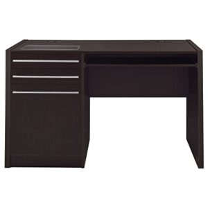 Coaster Furniture Halston 48-inch 2-Drawer Connect-it Office Cappuccino Ontario Single Pedestal Computer Desk with Charging Station 800702