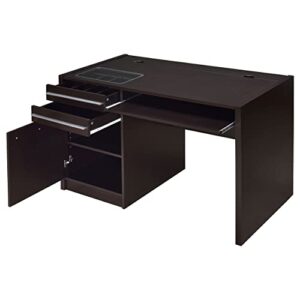 Coaster Furniture Halston 48-inch 2-Drawer Connect-it Office Cappuccino Ontario Single Pedestal Computer Desk with Charging Station 800702