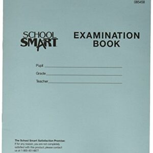 School Smart Examination Blue Book with 8 Pages, 7 x 8-1/2 Inches, Pack of 100 Books