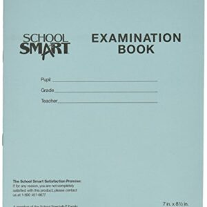 School Smart Examination Blue Book with 32 Pages, 7 x 8-1/2 Inches, Pack of 50 Books