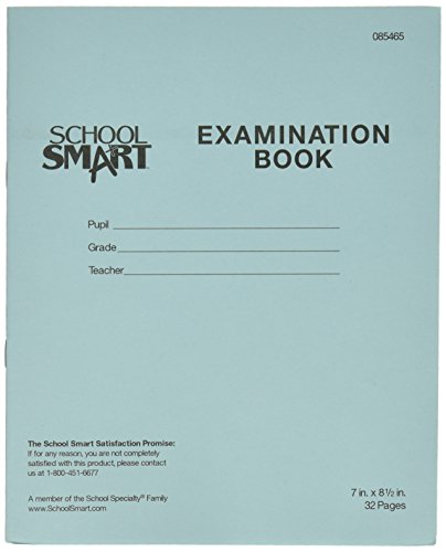 School Smart Examination Blue Book with 32 Pages, 7 x 8-1/2 Inches, Pack of 50 Books