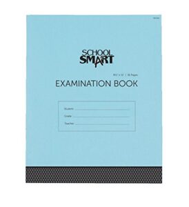 school smart examination blue book with 16 pages, 8-1/2 x 11 inches, pack of 50 books