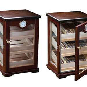 Prestige Import Group Milano Countertop Display Cigar Humidor with 4 Glass Sides & Angled Trays - Up to 125 Cigar Capacity - Finish: Dark Mahogony