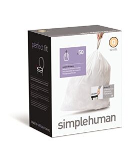 simplehuman custom fit trash can liner q, 50-65 l / 13-17 gal, 50-count box