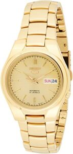 seiko men's snk610 5 automatic gold dial gold-tone stainless steel watch