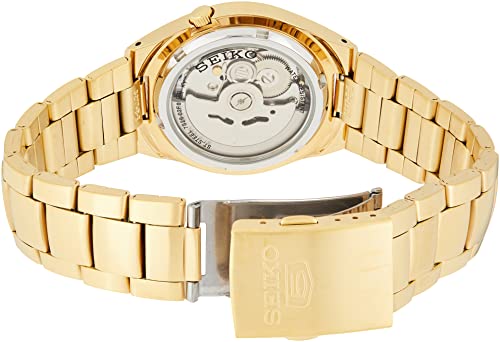 SEIKO Men's SNK610 5 Automatic Gold Dial Gold-Tone Stainless Steel Watch