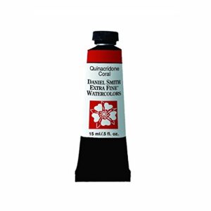 daniel smith extra fine watercolor paint, 15ml tube, quinacridone coral, 284600088, 0.5 fl oz (pack of 1)