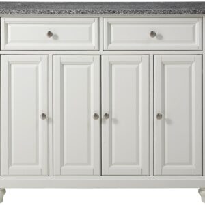 Crosley Furniture KF30003DWH Cambridge Kitchen Island with Solid Grey Granite Top, 52", White