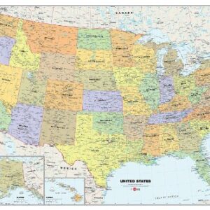 WallPops WPE99073 USA Dry Erase Map, Multicolor