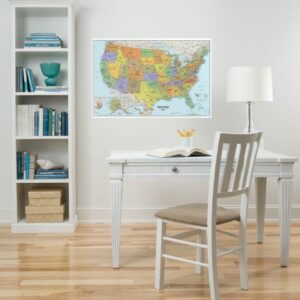 WallPops WPE99073 USA Dry Erase Map, Multicolor