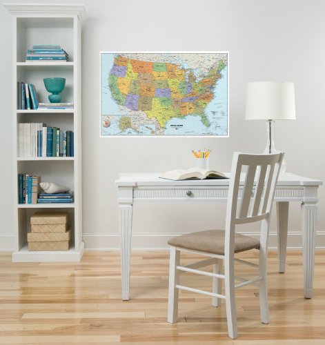 WallPops WPE99073 USA Dry Erase Map, Multicolor